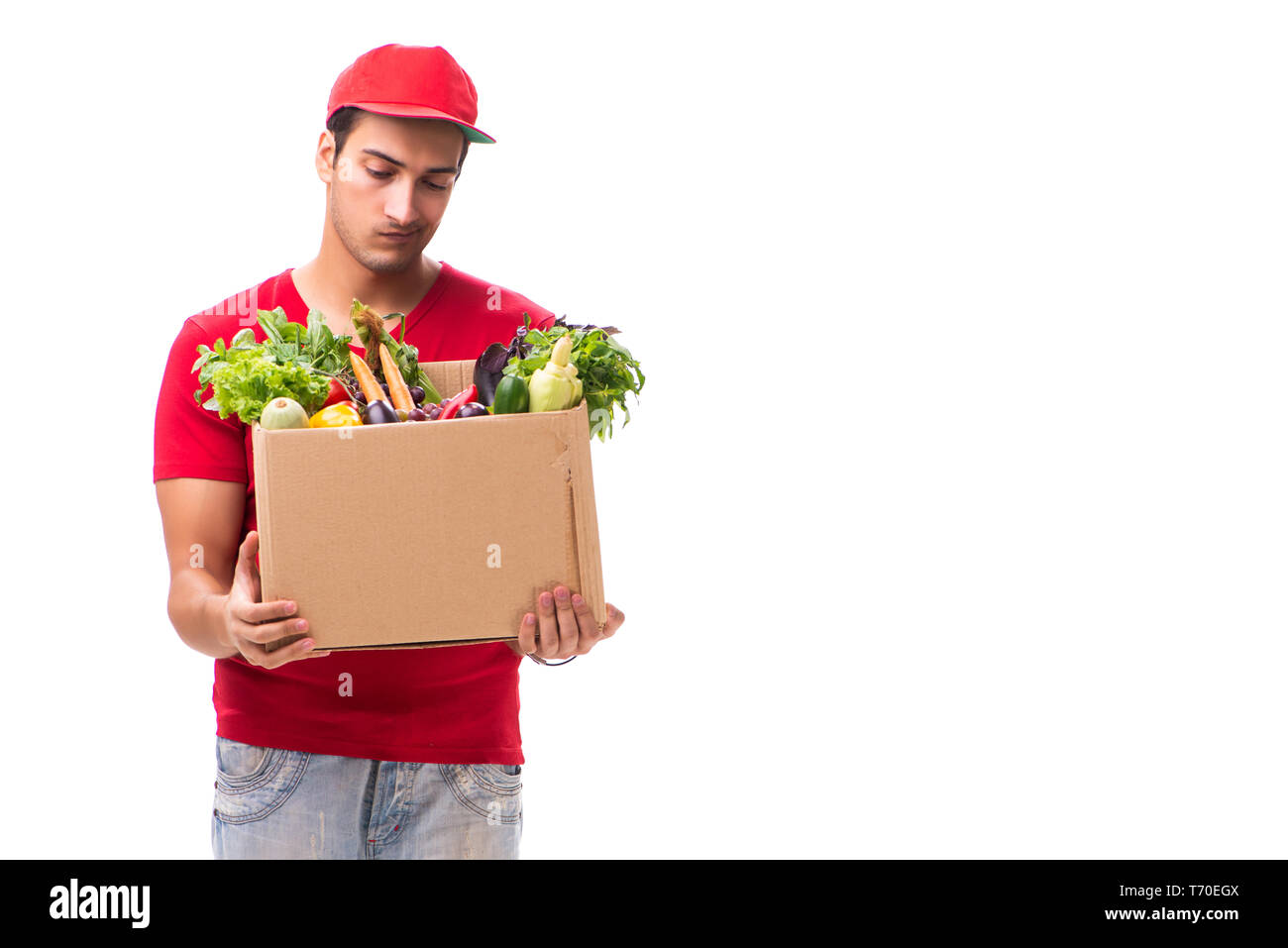 Concept of shopping delivery isolated on white background Stock Photo ...