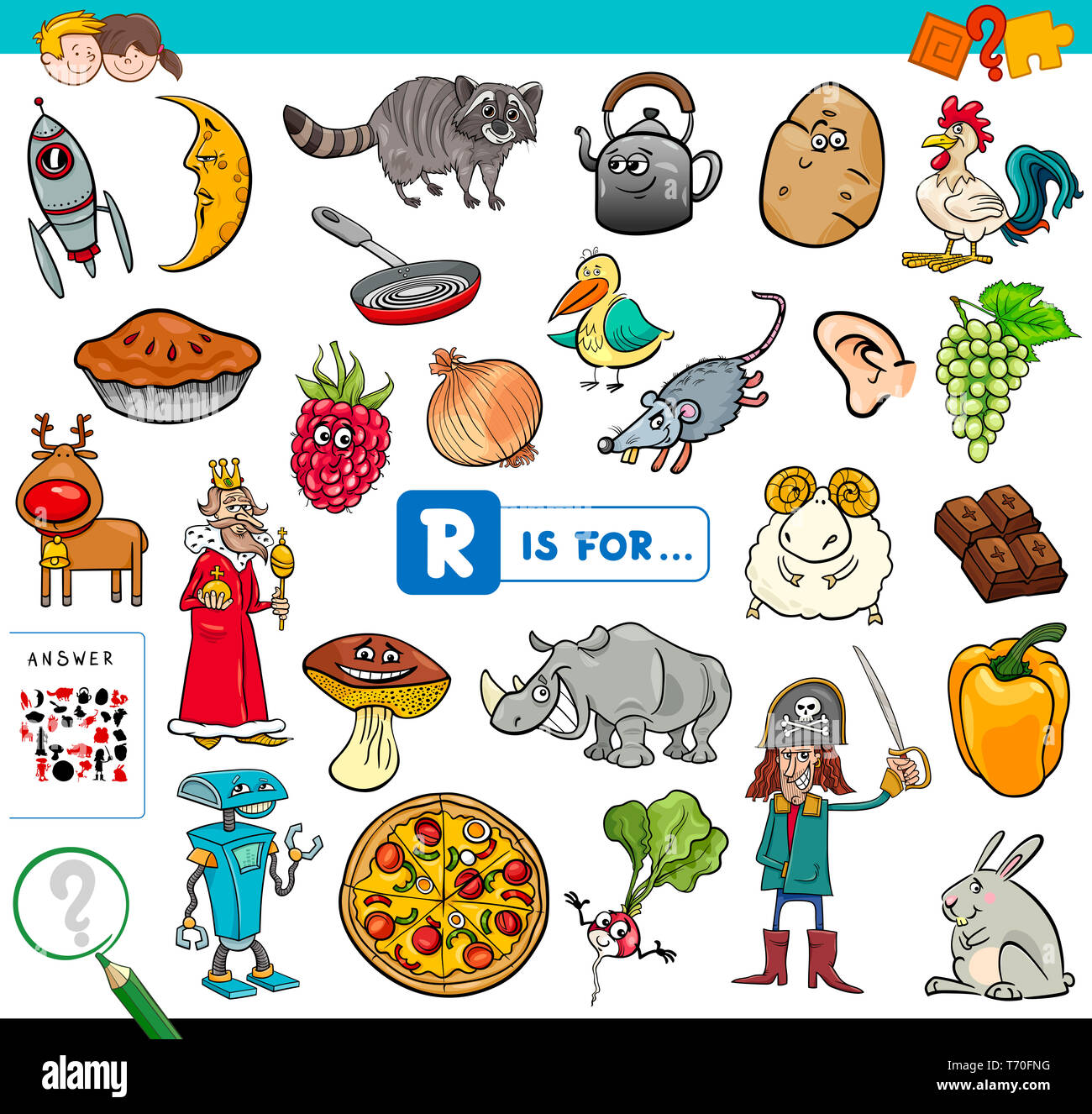 R is for educational game for children Stock Photo - Alamy