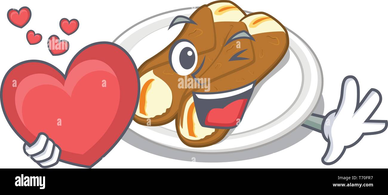 With heart cannoli isolated with in the character Stock Vector Image ...