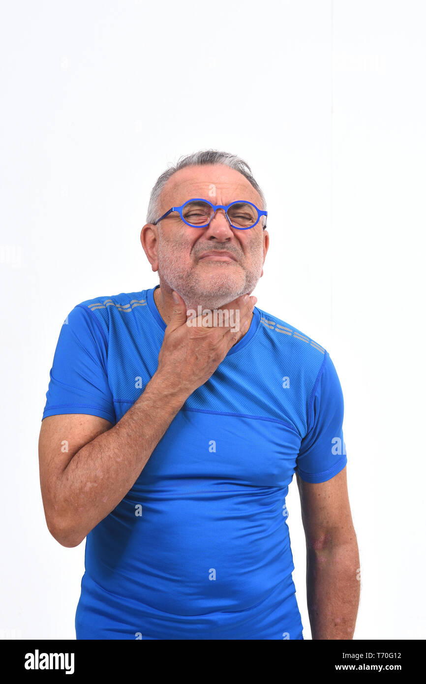 Portrait old man neck pain hi-res stock photography and images - Alamy