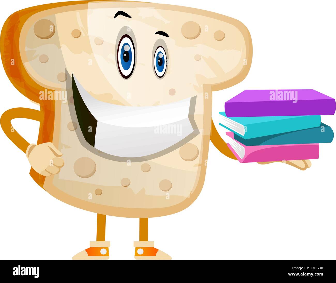 Bread with books illustration vector on white background Stock Vector ...