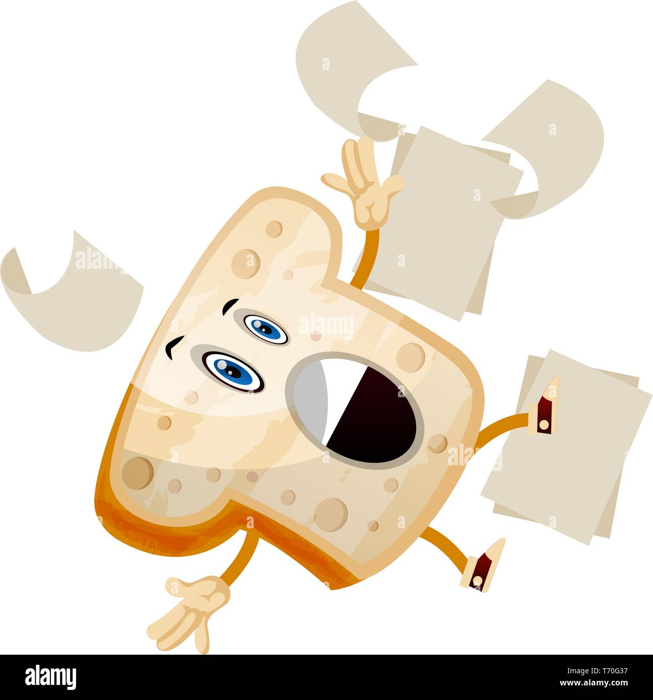 Falling Bread illustration vector on white background Stock Vector ...