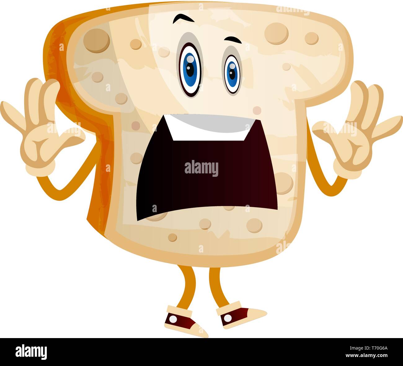 Scared Bread illustration vector on white background Stock Vector Image ...