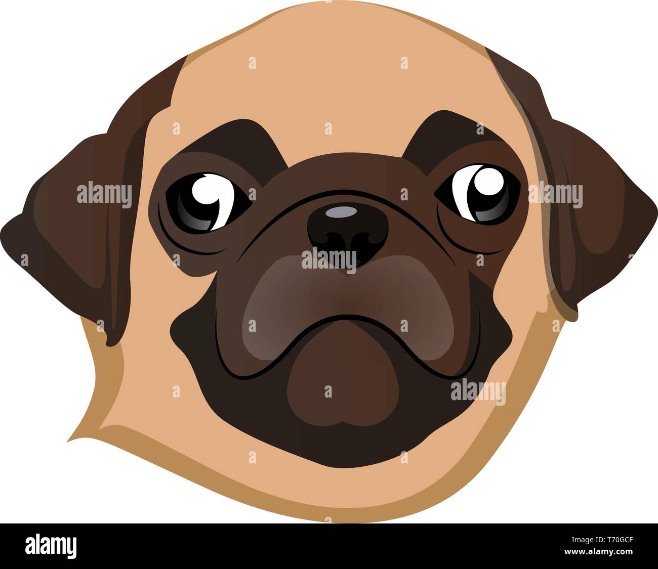 Pug illustration vector on white background Stock Vector Image & Art ...