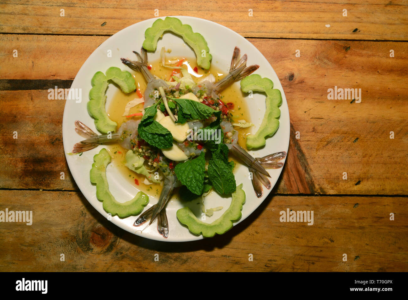 Shrimps in Fish Sauce , Thai Food ,Goong Chae Nam Pla Stock Photo - Alamy