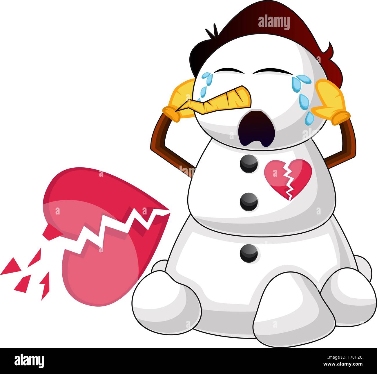 Broken snowman illustration vector on white background Stock Vector ...