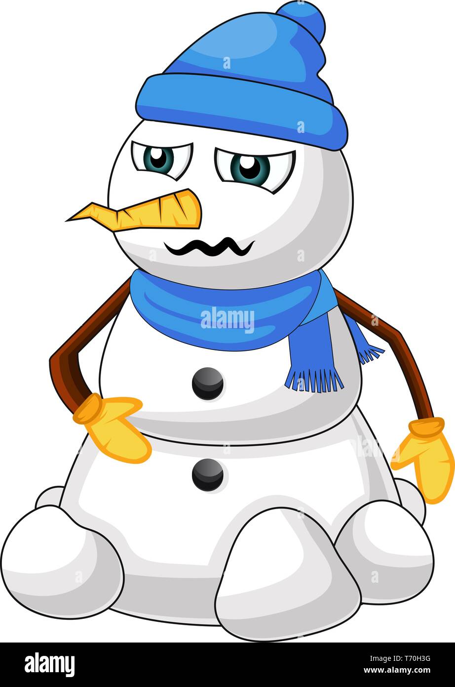 Hungry snowman illustration vector on white background Stock Vector ...