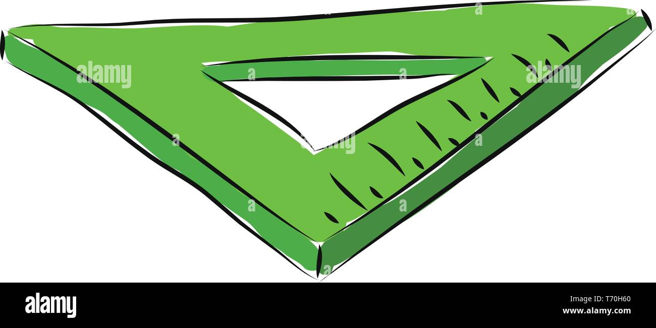 Green triangle ruler illustration vector on white background Stock ...