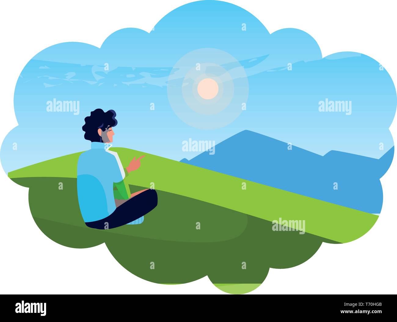 Contemplating view Stock Vector Images - Alamy