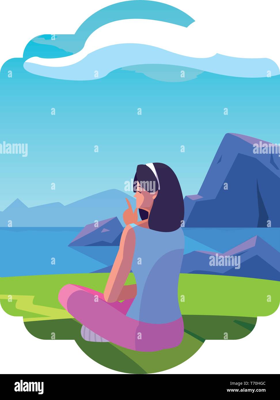 Contemplating view Stock Vector Images - Alamy