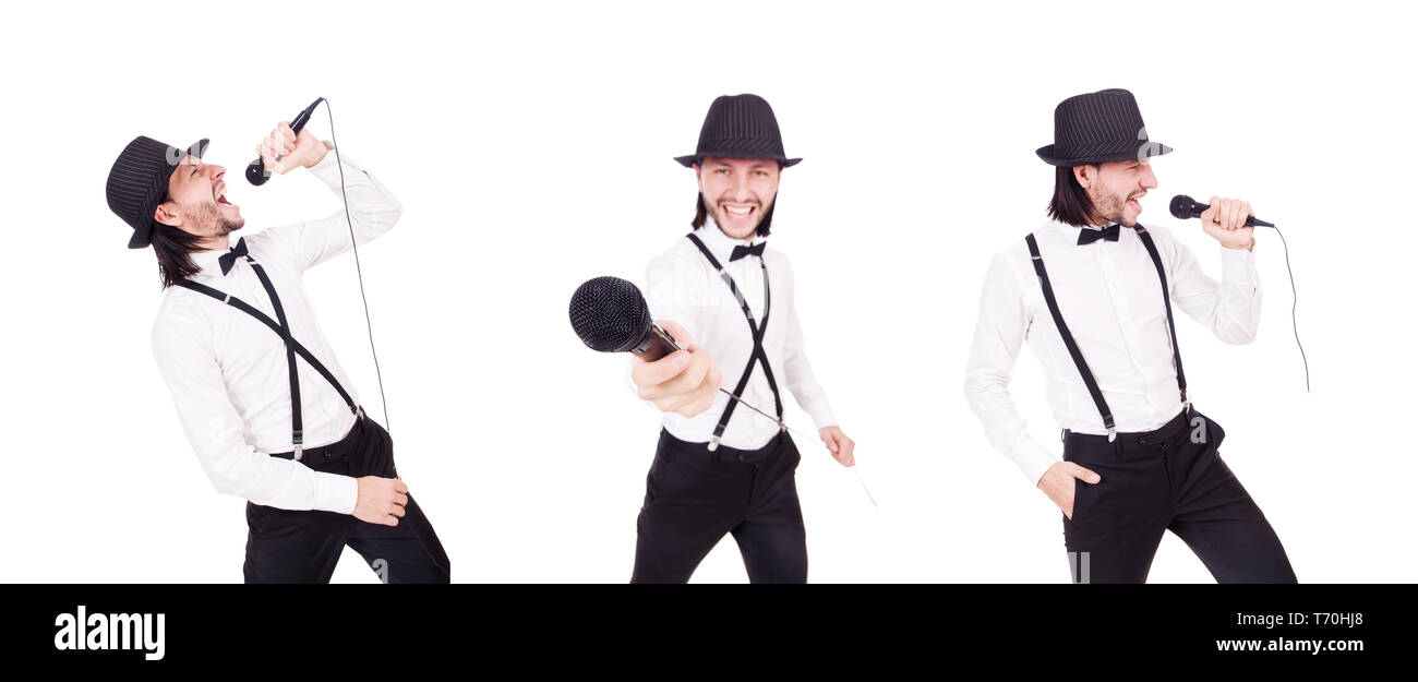 Funny man singing isolated hi-res stock photography and images - Alamy