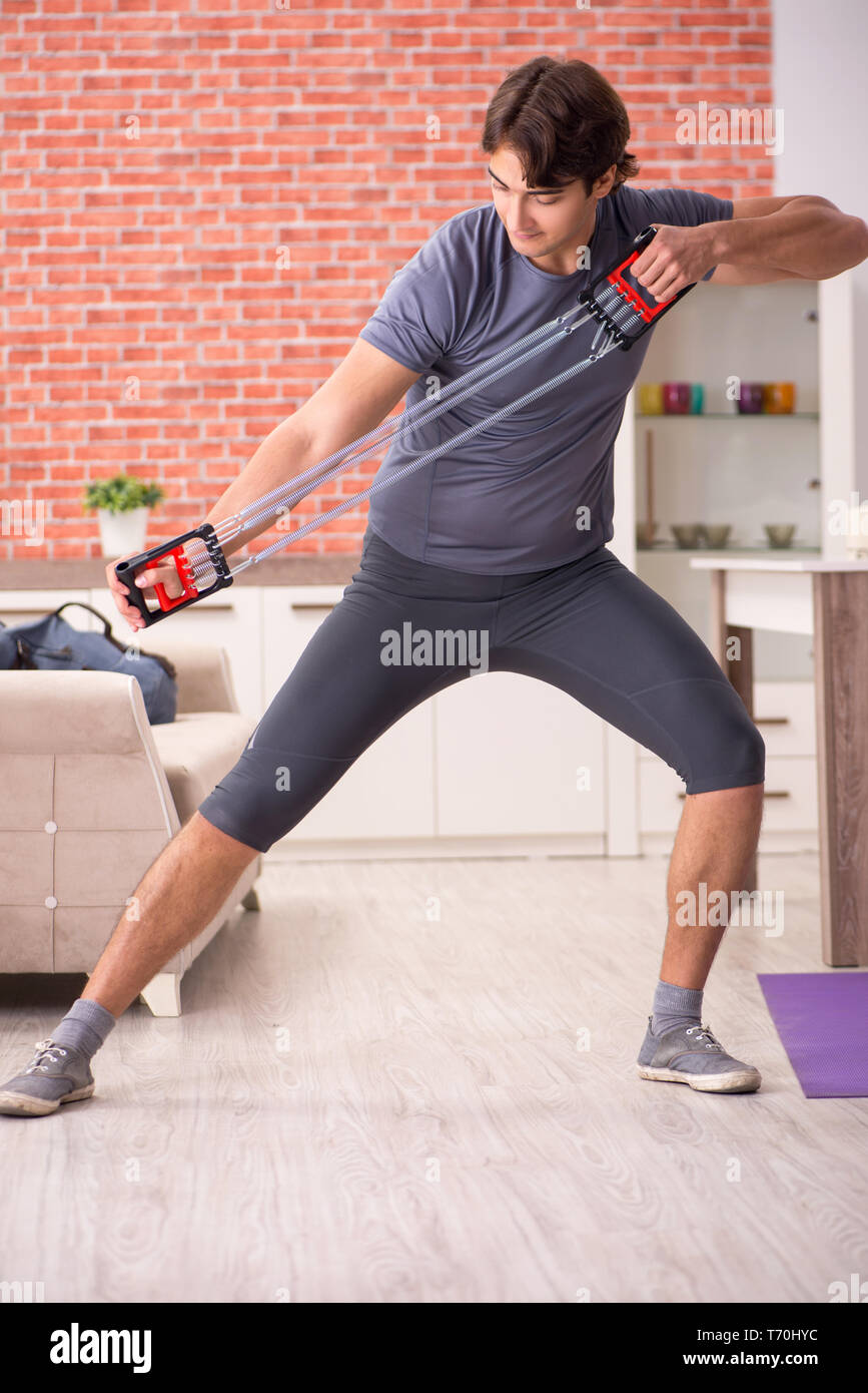 Young man training and exer hi-res stock photography and images - Alamy