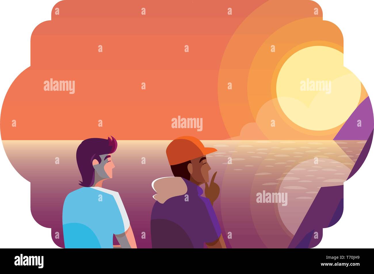 Contemplating view Stock Vector Images - Alamy