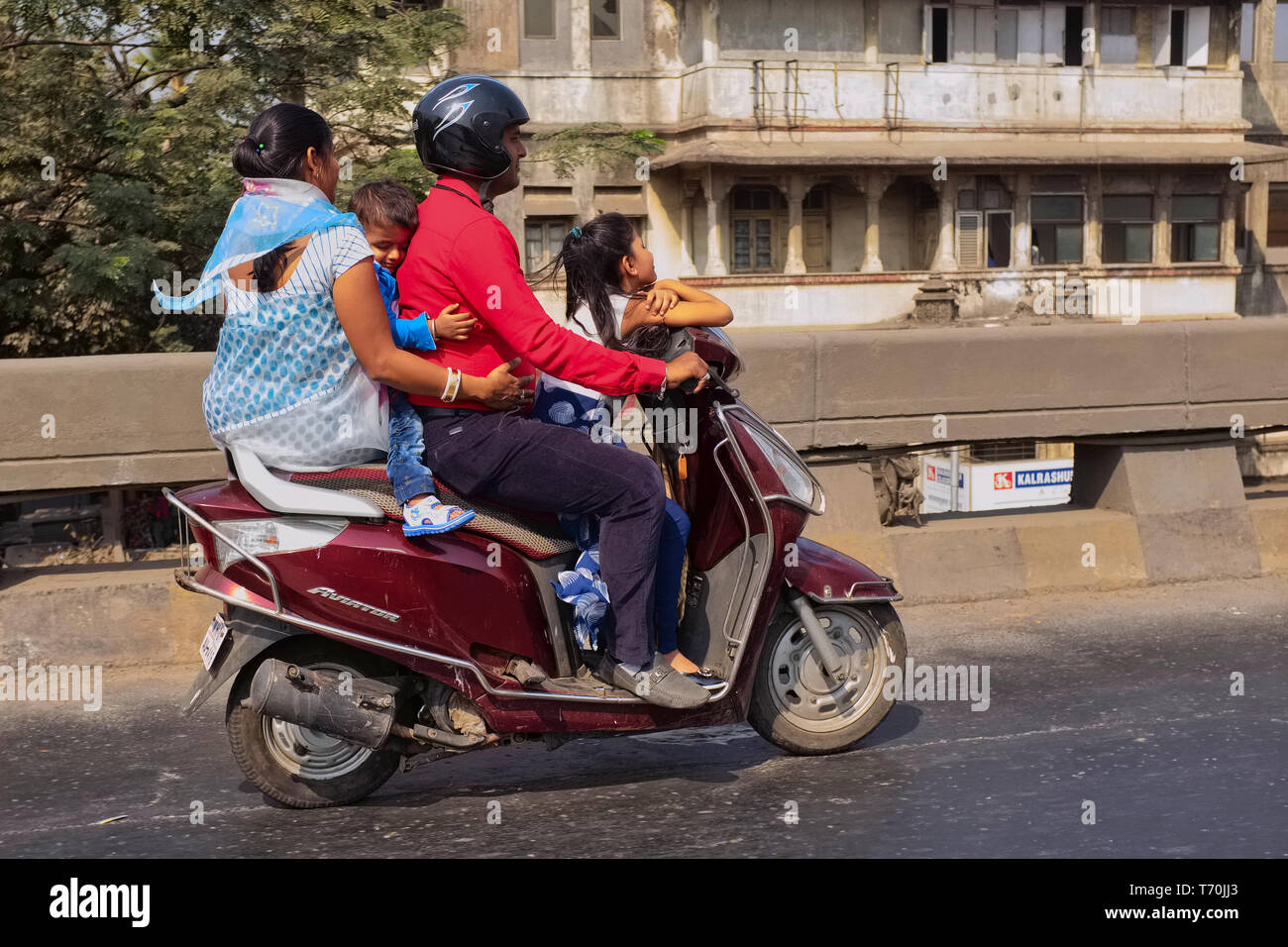 Indian Family On Scooter High Resolution Stock Photography and Images ...