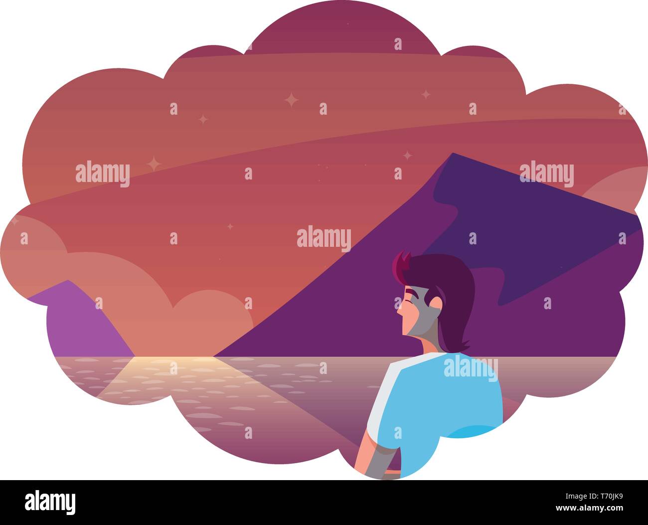 Contemplating view Stock Vector Images - Alamy