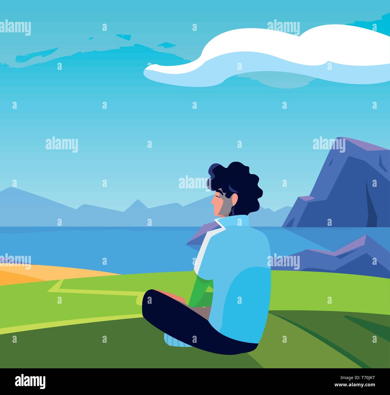Contemplating view Stock Vector Images - Alamy