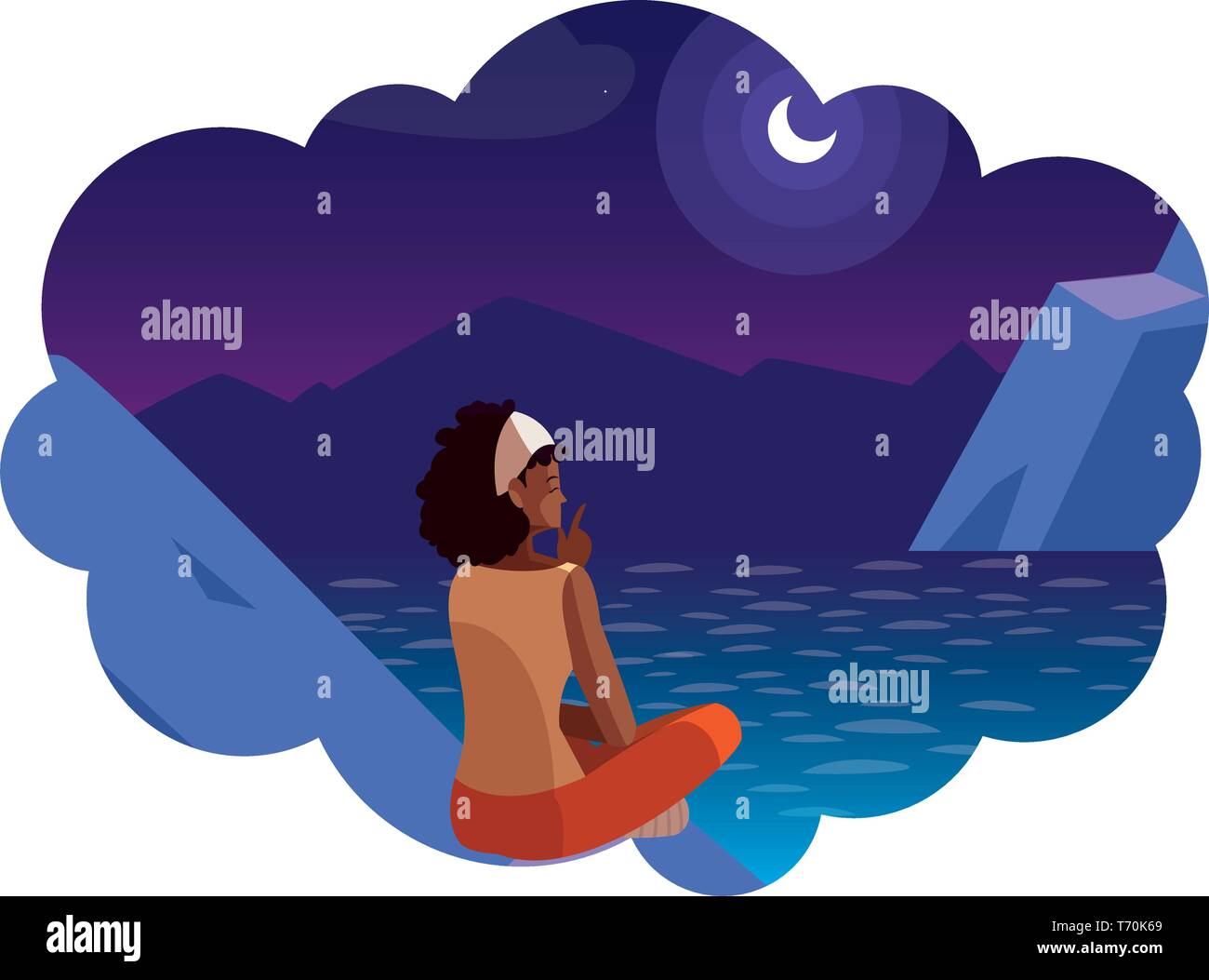 Girl contemplating view Stock Vector Images - Alamy