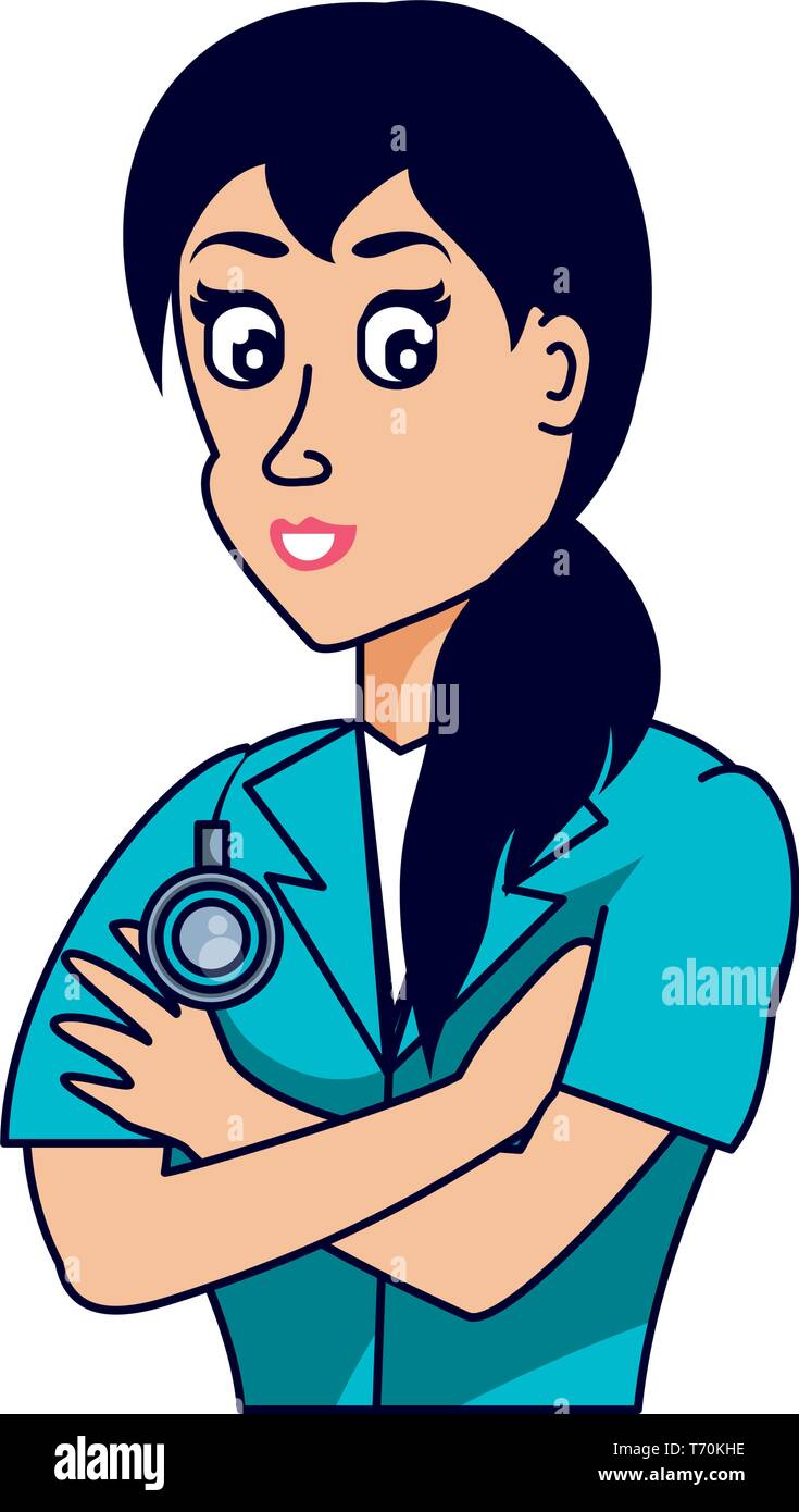 doctor female professional avatar character vector illustration design ...