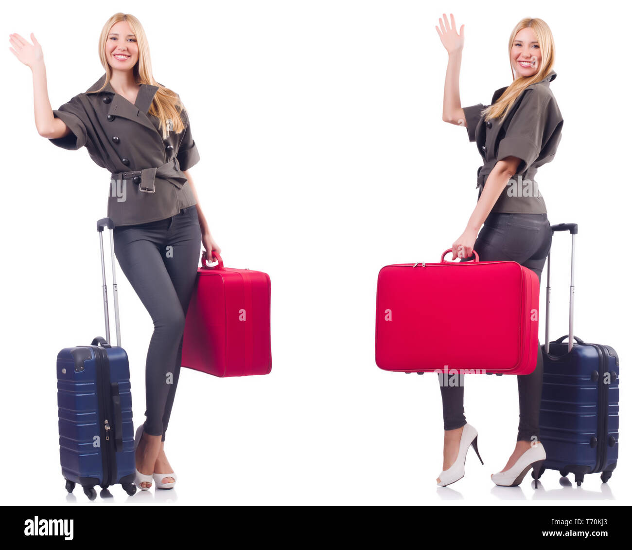 Beautiful travel girl in Cut Out Stock Images & Pictures - Alamy