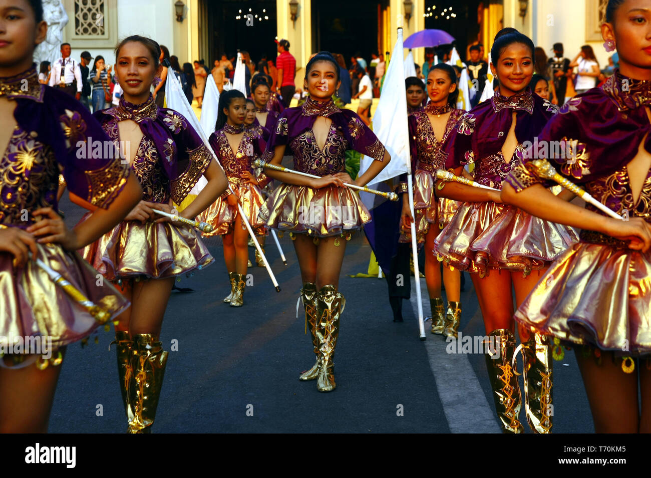 ANTIPOLO CITY, PHILIPPINES - MAY 1, 2019: Parade participants in their ...