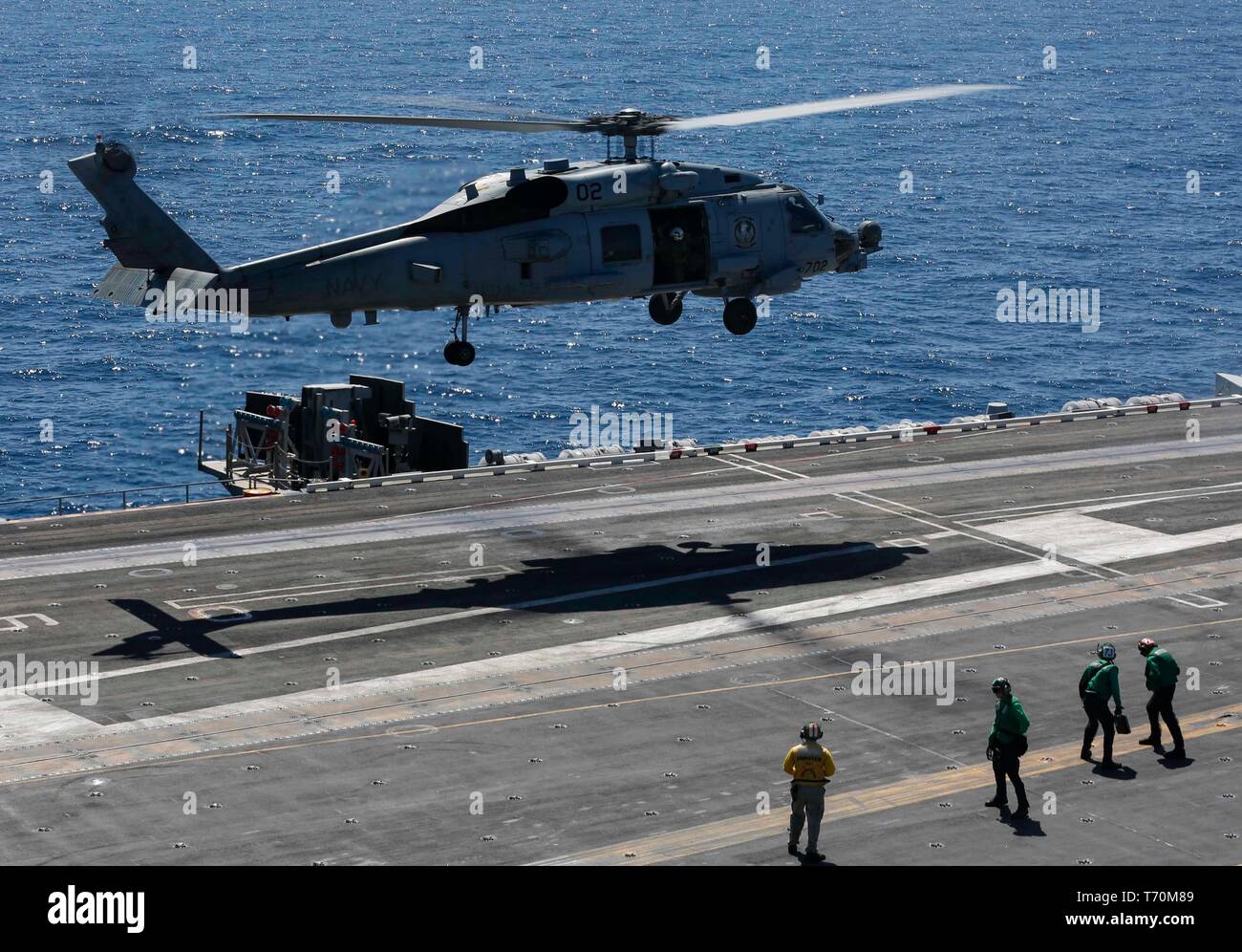 190429-N-MM912-1188 MEDITERRANEAN SEA An MH-60R Sea Hawk helicopter ...