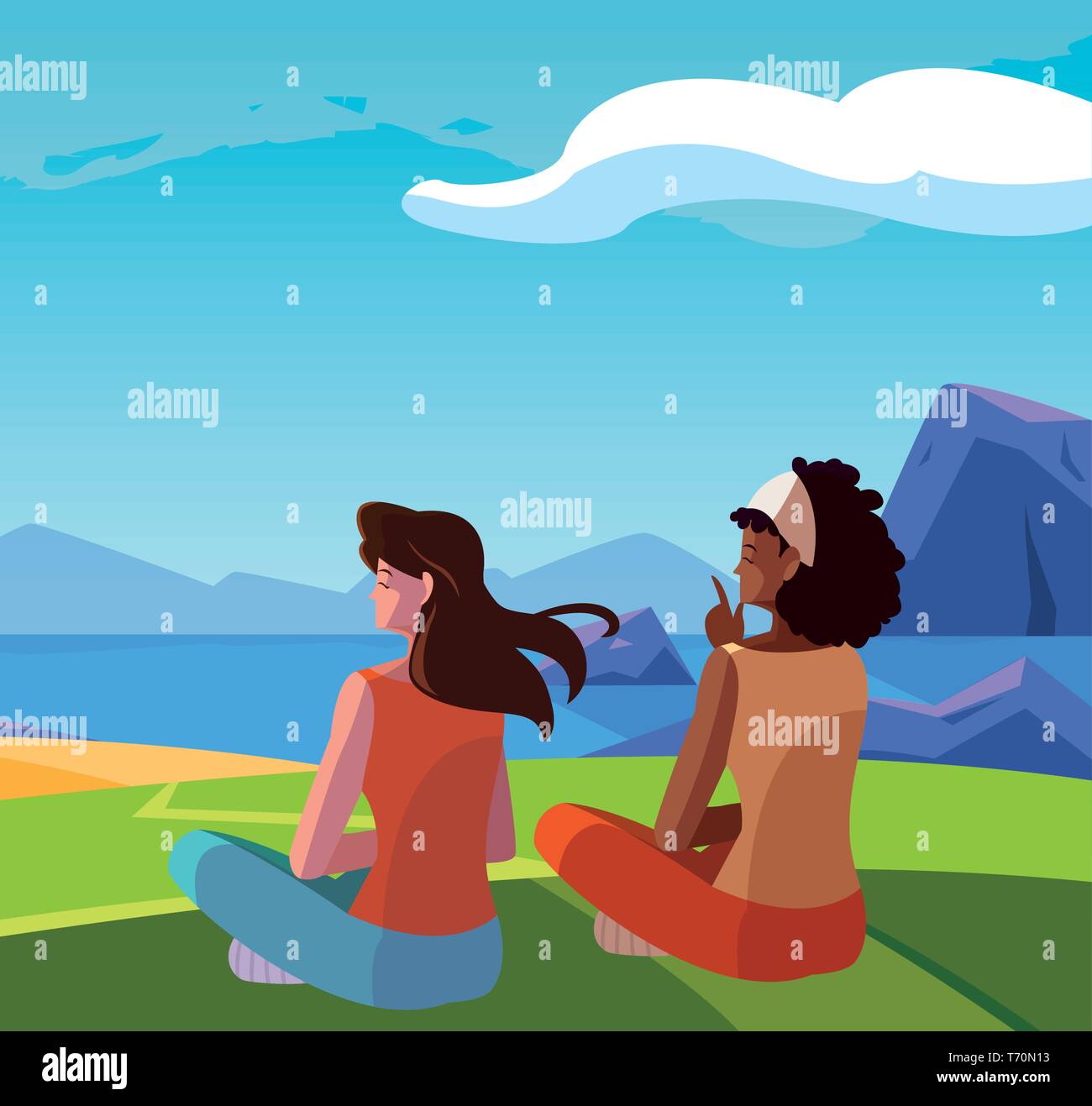 Landscape contemplating view Stock Vector Images - Alamy