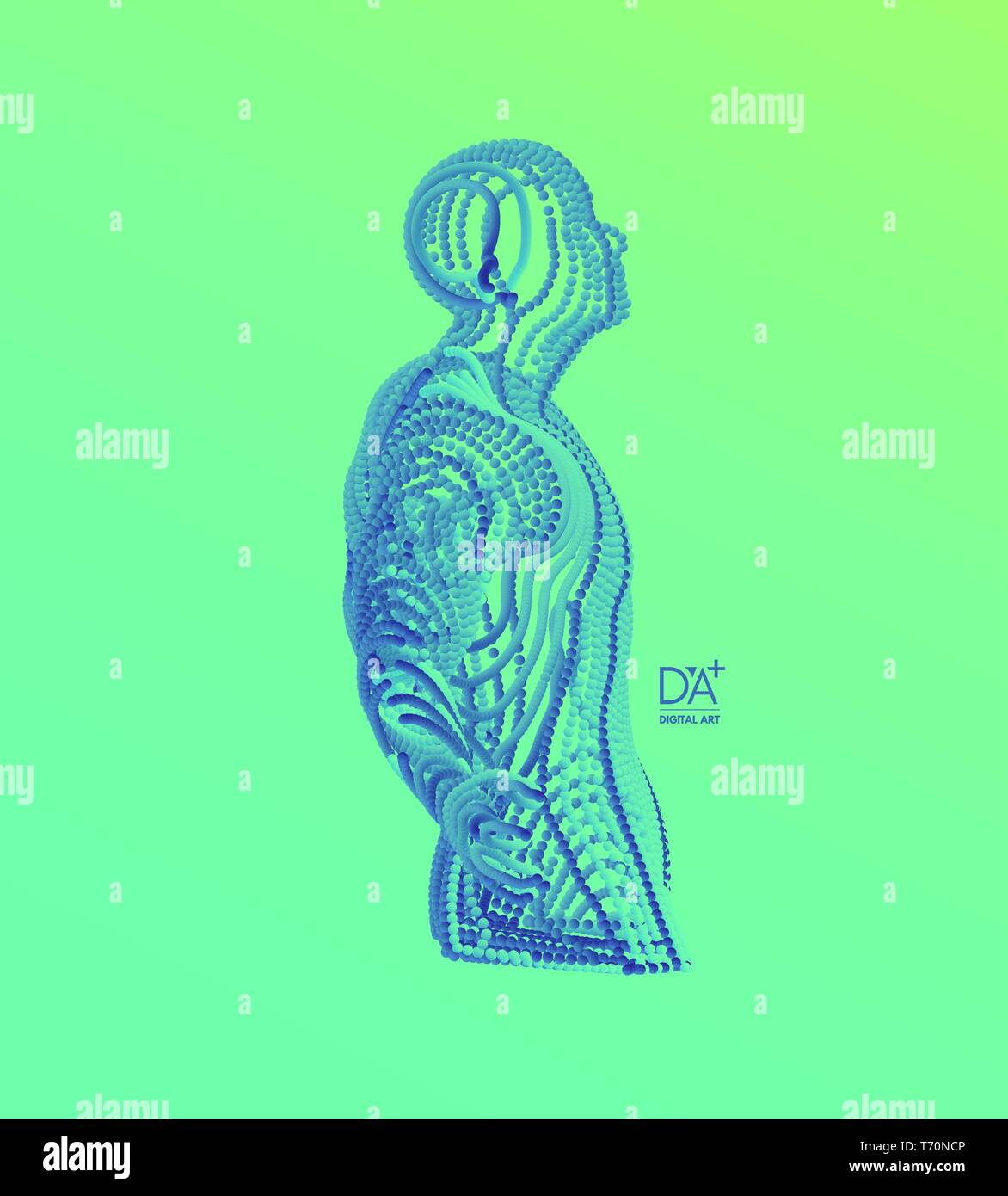 3d model of man. Technology and engineering concept. Vector ...