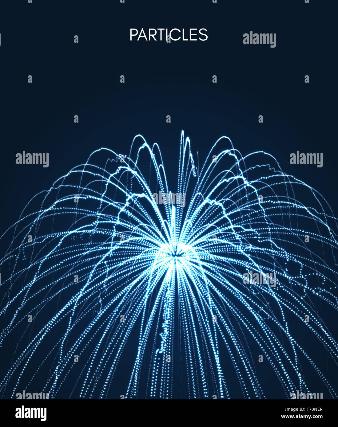 Abstract science or technology background. Array with dynamic particles. Vector illustration ...