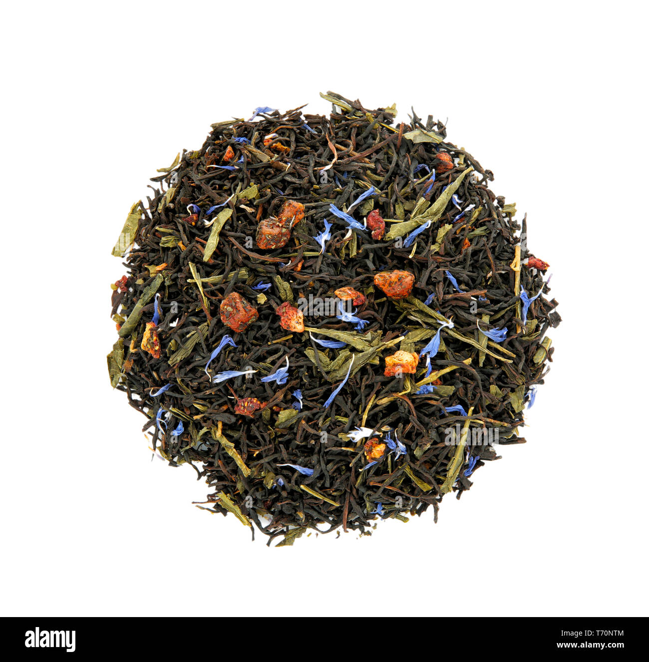 Pile of dry tea on white background, top view Stock Photo - Alamy