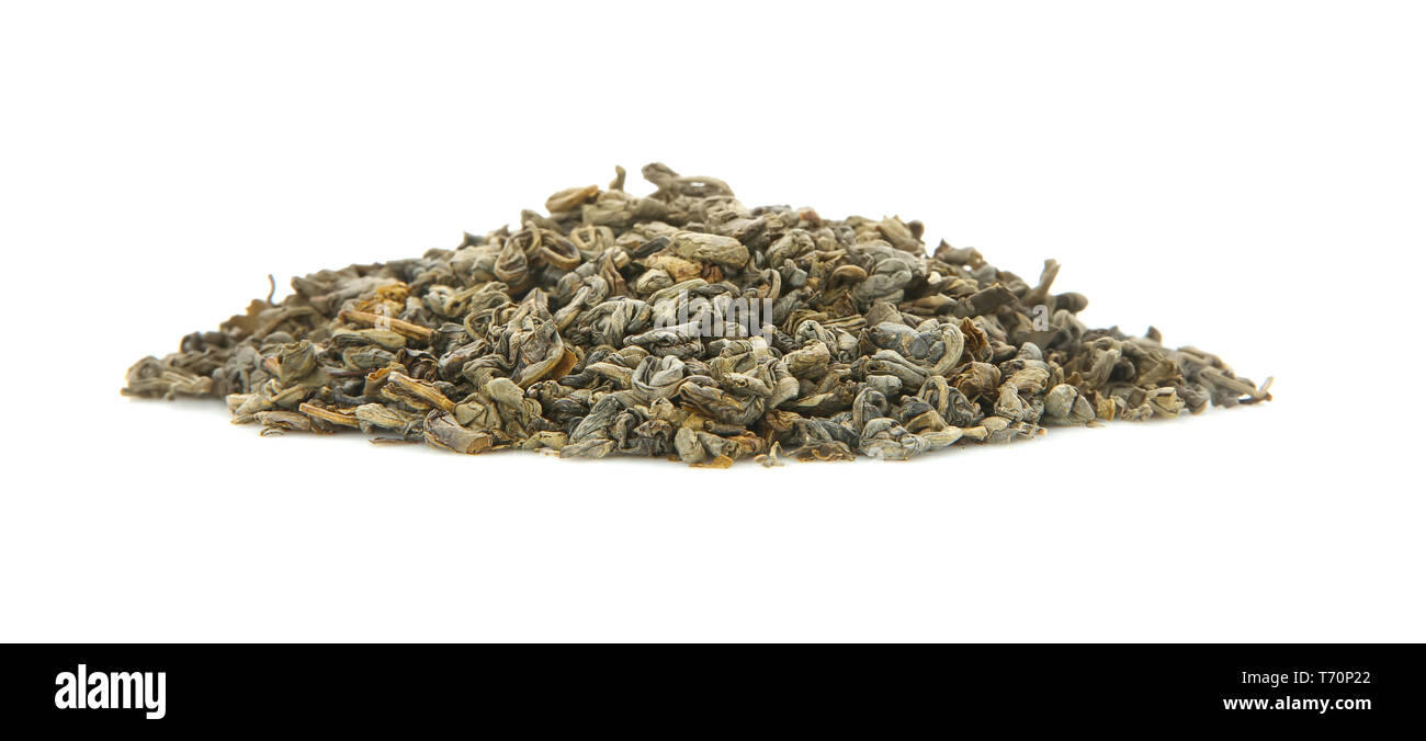 Pile of dry tea on white background Stock Photo - Alamy