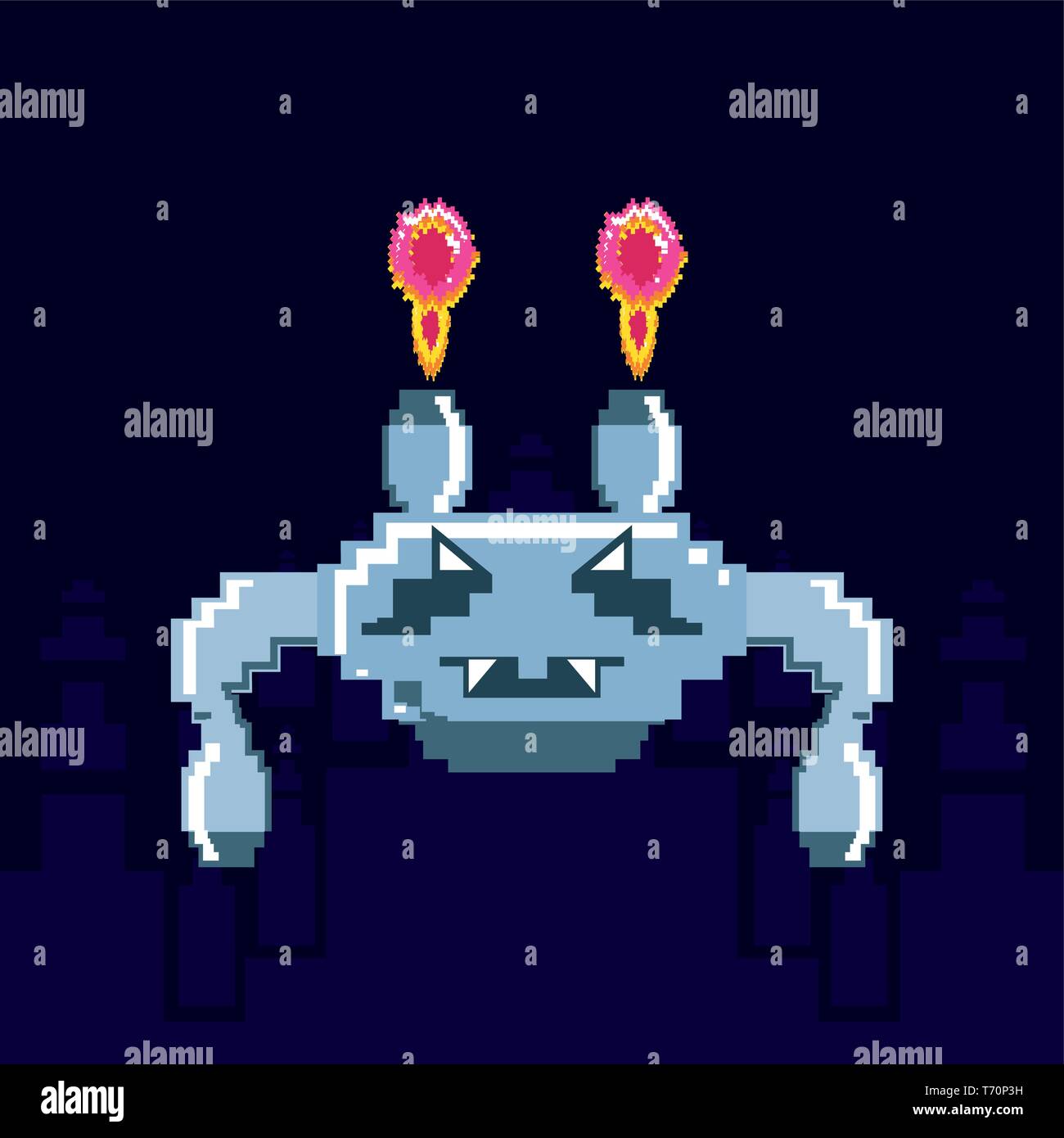 pixelated spaceship flying game icon vector illustration design Stock ...