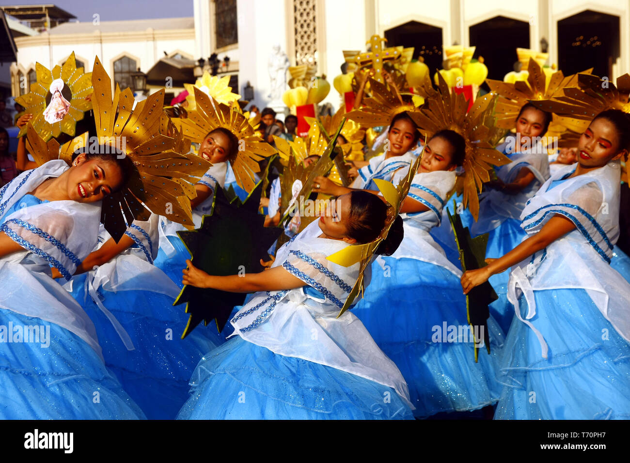 ANTIPOLO CITY, PHILIPPINES - MAY 1, 2019: Parade participants in their ...