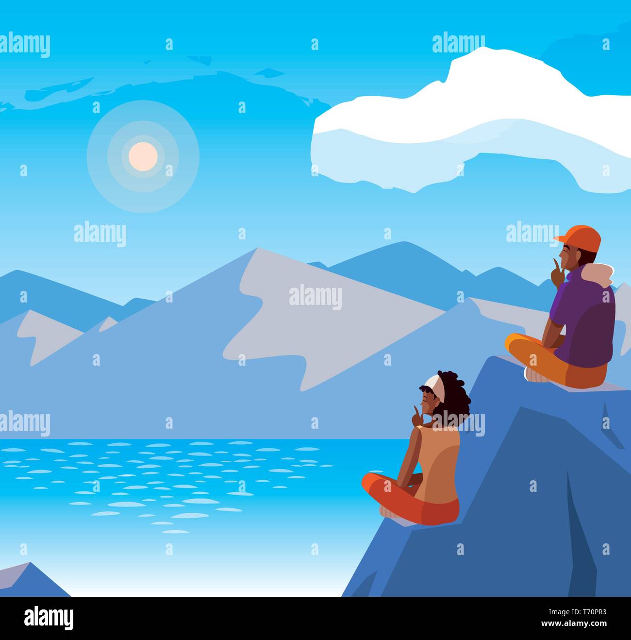 Girl contemplating view Stock Vector Images - Alamy