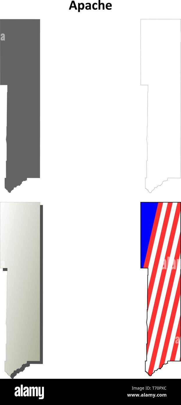 Apache county map hi-res stock photography and images - Alamy