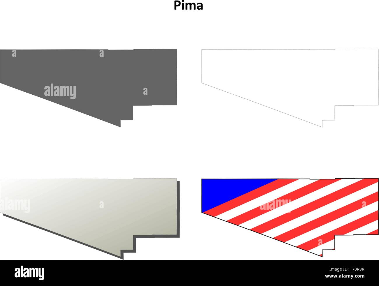 Pima County, Arizona outline map set Stock Vector Image & Art - Alamy