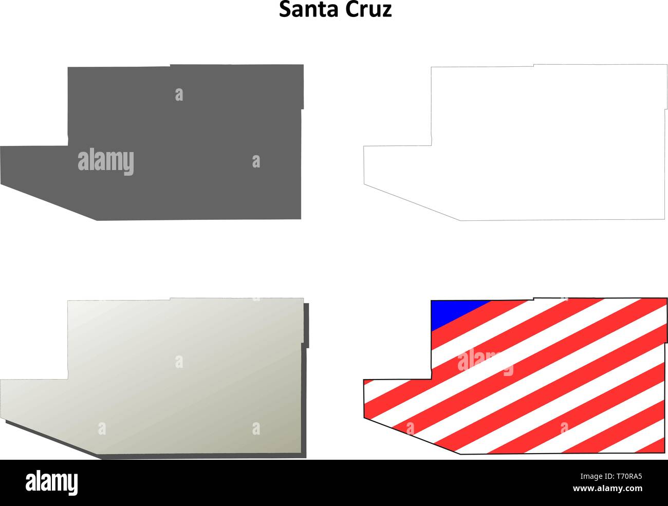 Santa Cruz County, Arizona outline map set Stock Vector Image & Art - Alamy