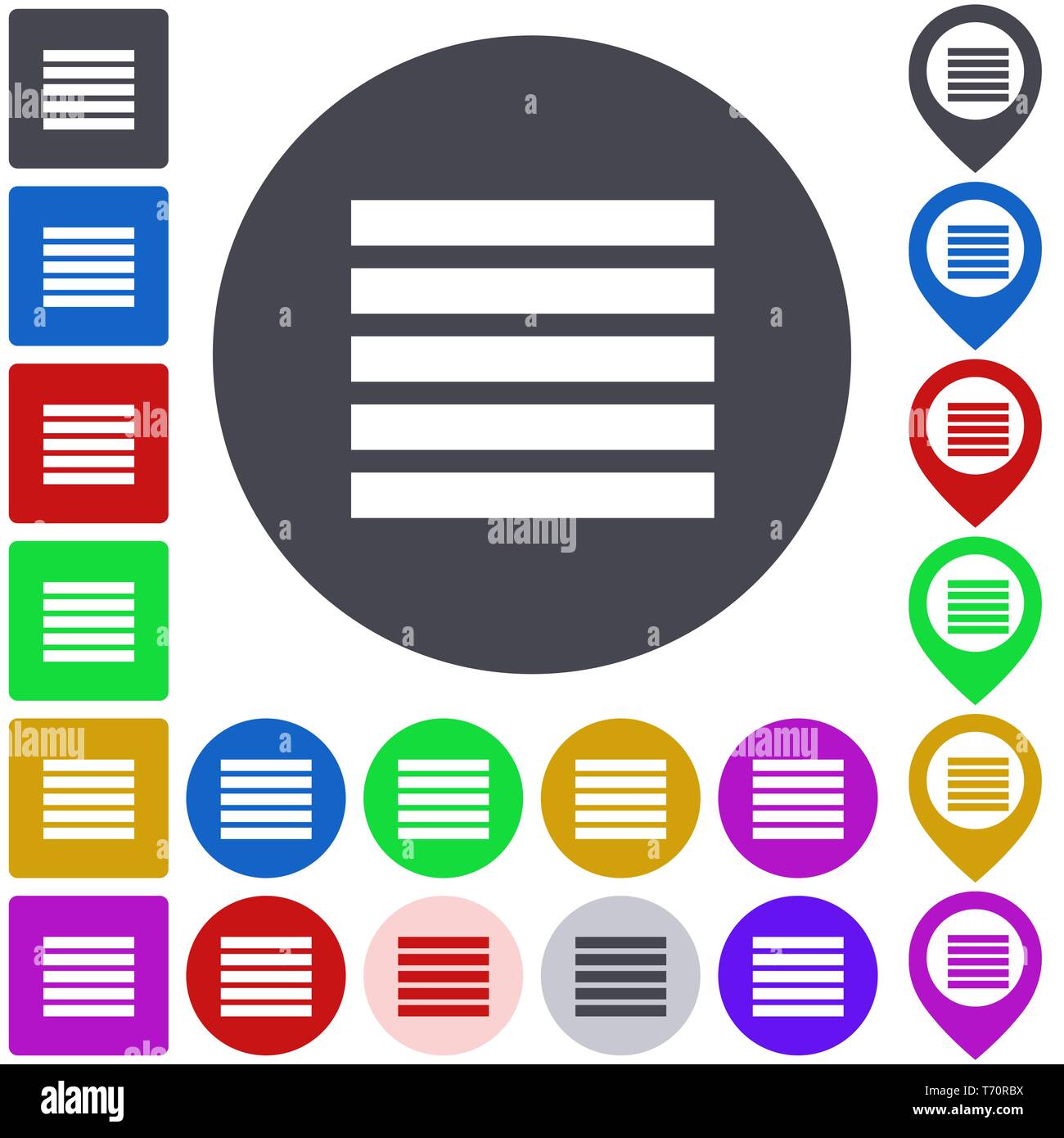 Justify icon, button, symbol set Stock Vector Image & Art - Alamy