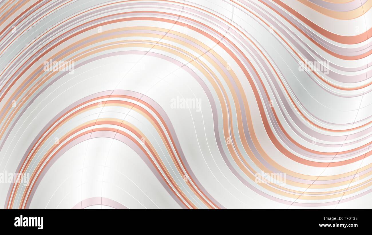 light gray, antique white and dark salmon wavy motion background. Wave ...