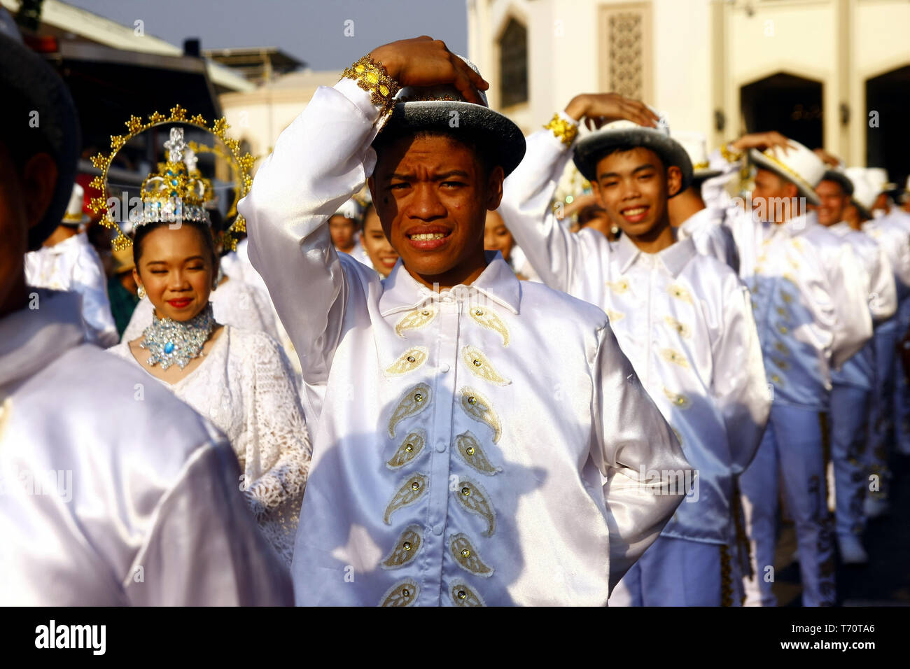 ANTIPOLO CITY, PHILIPPINES - MAY 1, 2019: Parade participants in their ...