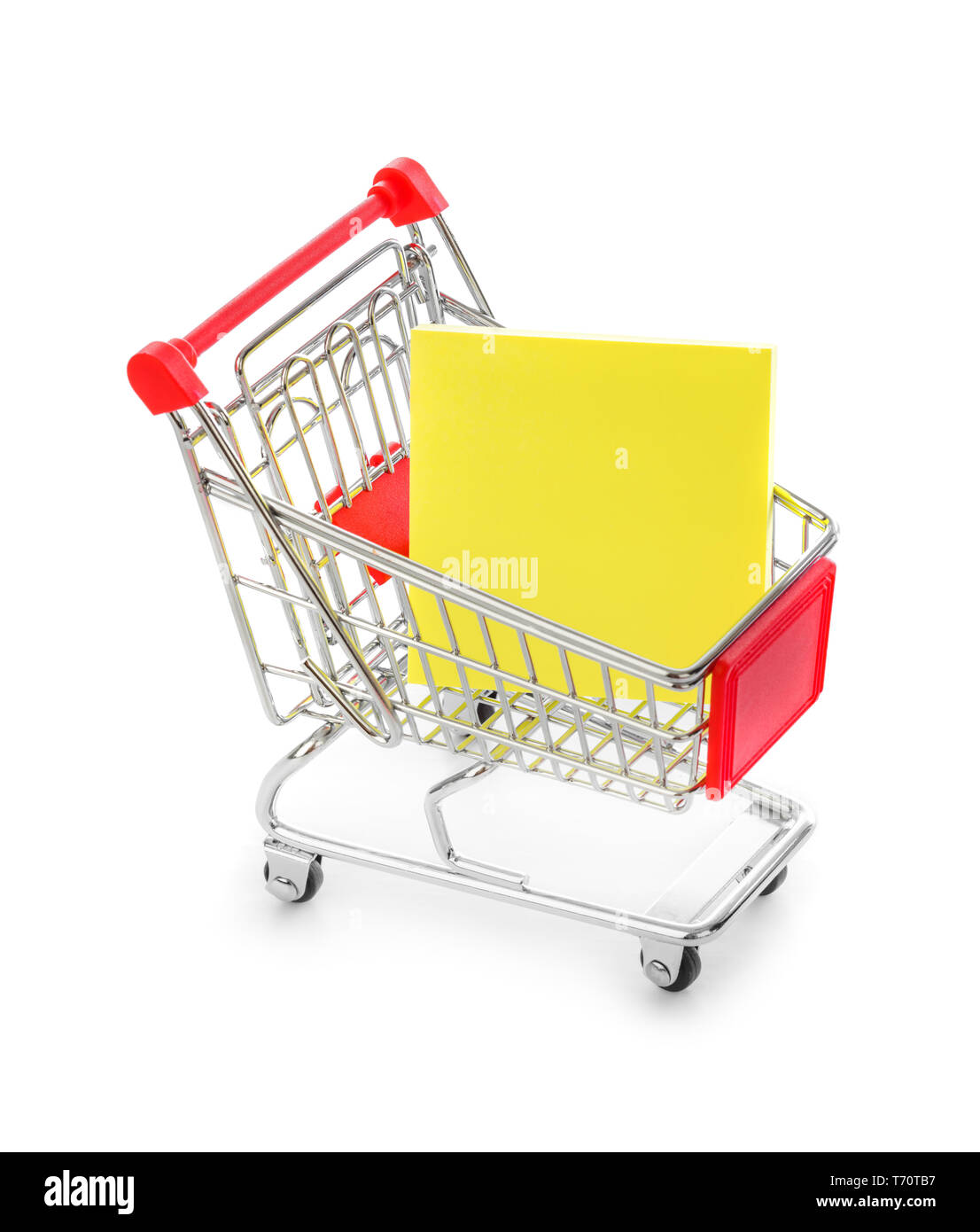 Note paper in shopping cart Stock Photo - Alamy