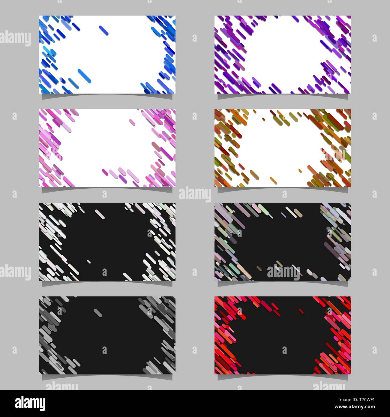 Color abstract business card background set with diagonal stripes Stock ...