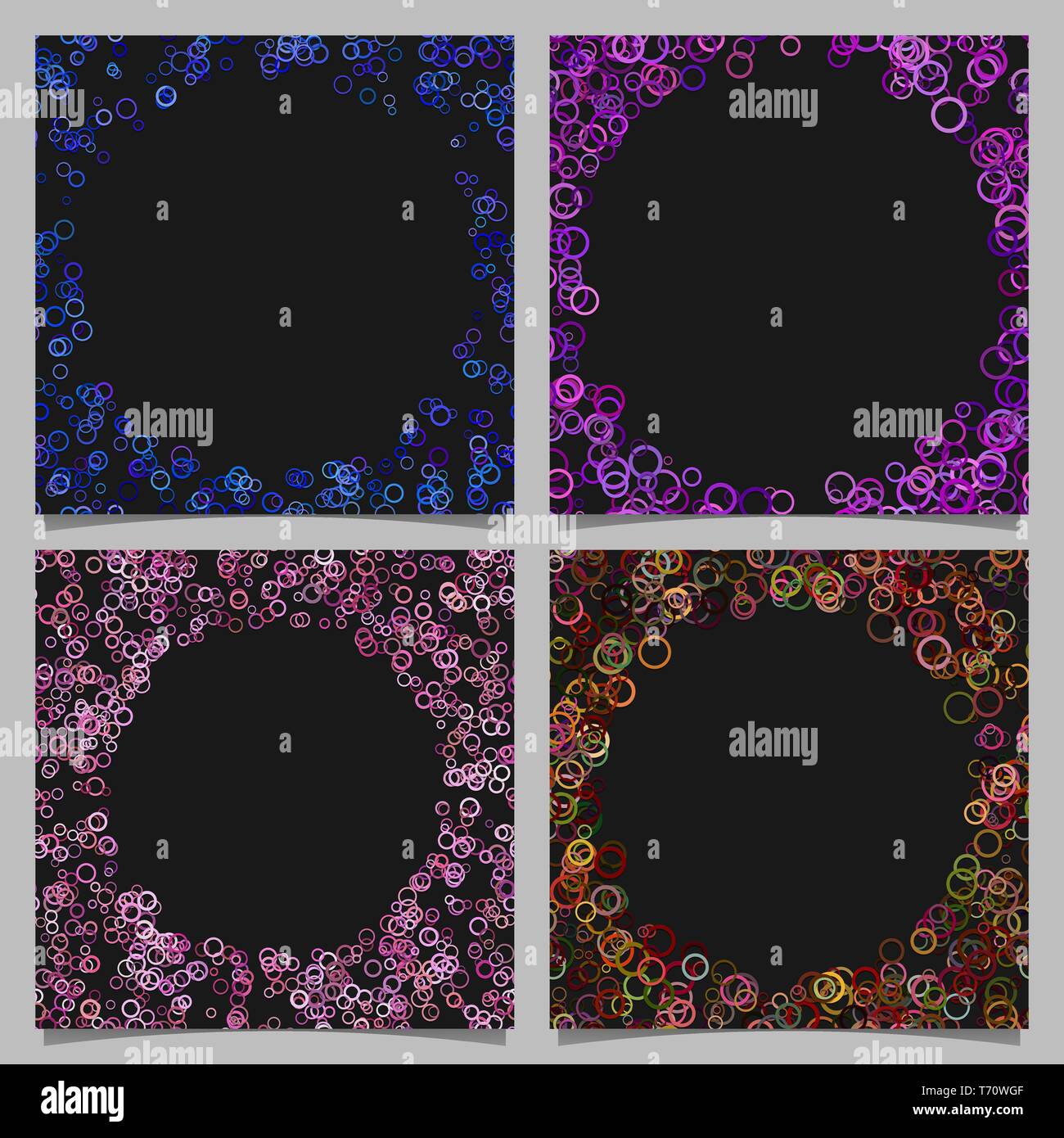 Abstract round border background set with circles Stock Vector Image ...