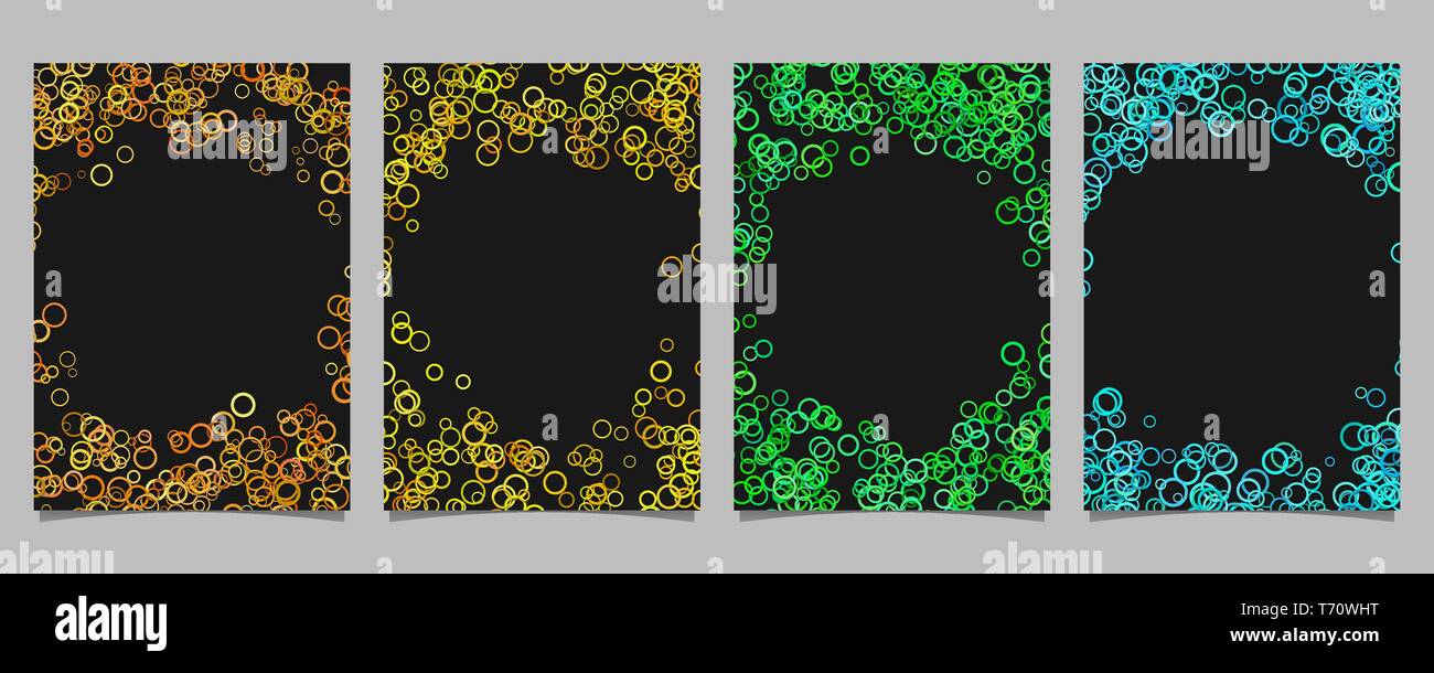 Random circle background round brochure border design set Stock Vector ...