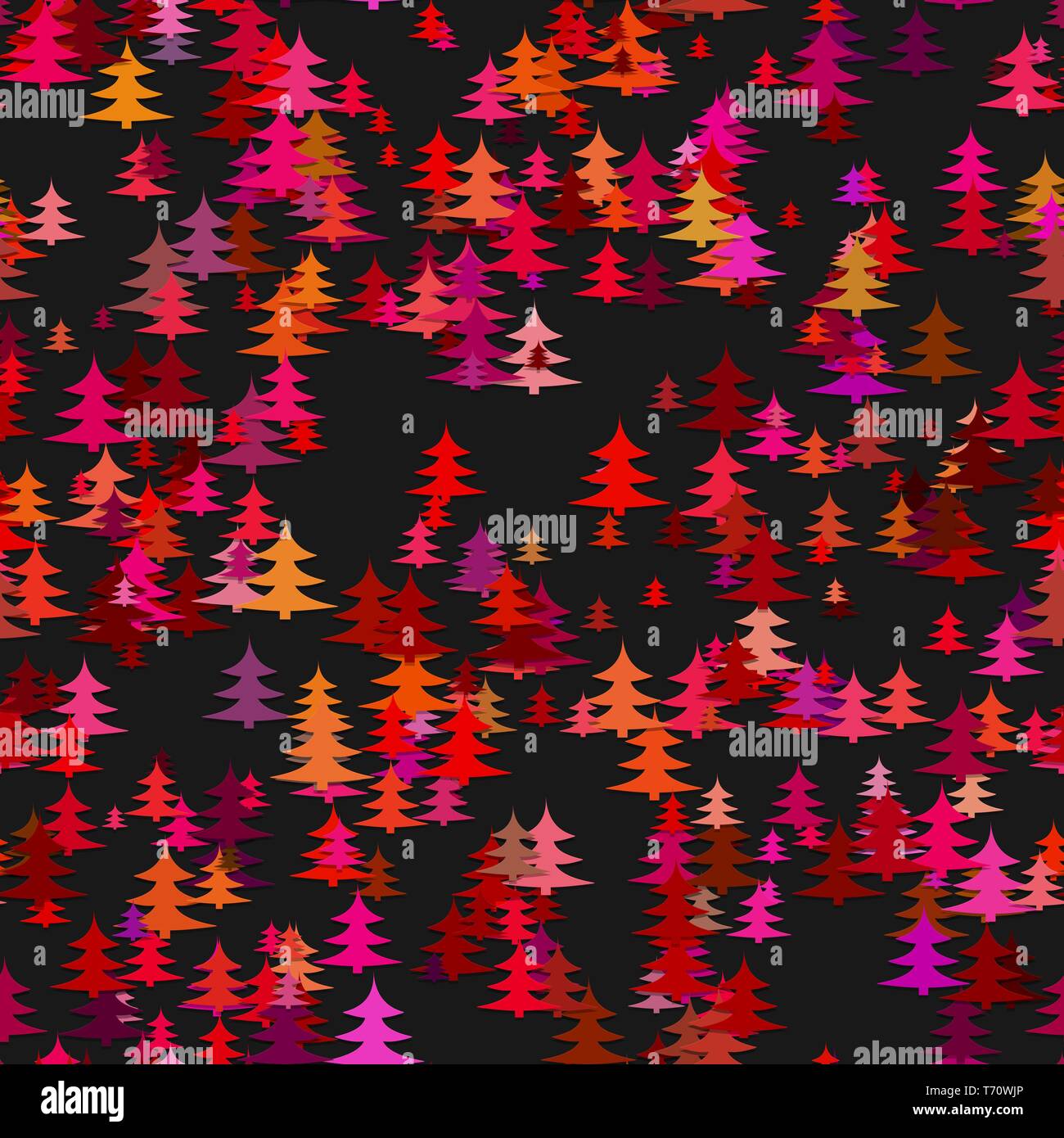 Abstract stylized chaotic pine tree background - winter decoration ...