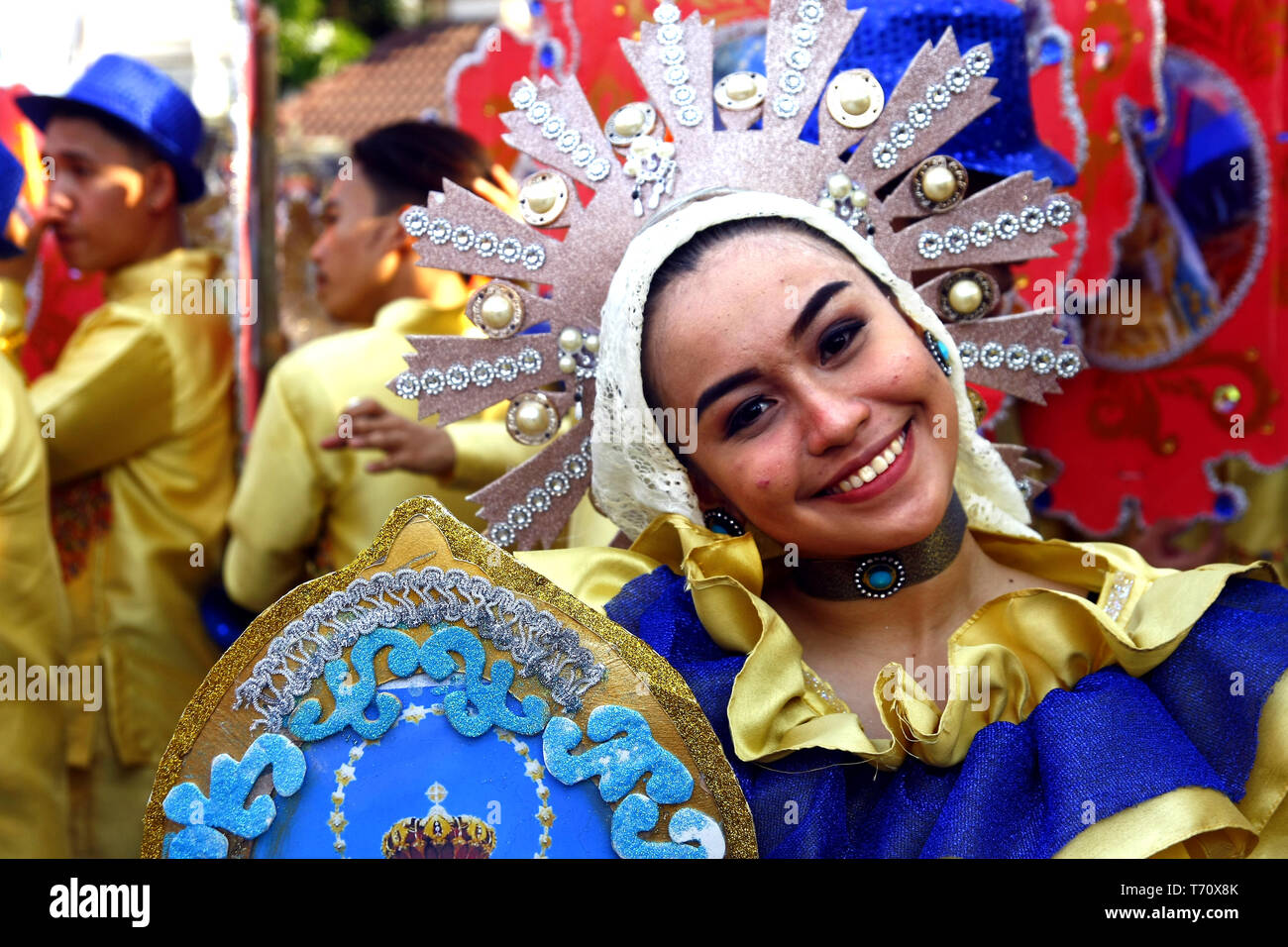 ANTIPOLO CITY, PHILIPPINES - MAY 1, 2019: Parade participants in their ...