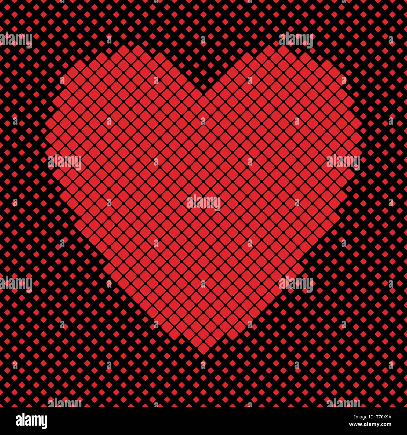 Heart shaped background design from red squares Stock Vector Image ...