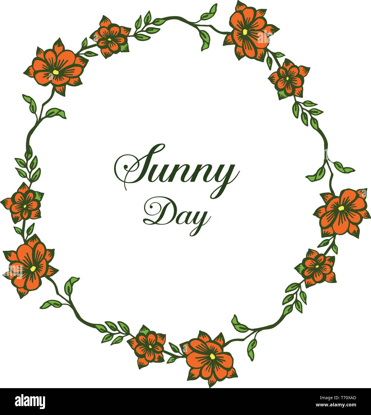 Vector illustration bright flower frame for invitation sunny day hand ...