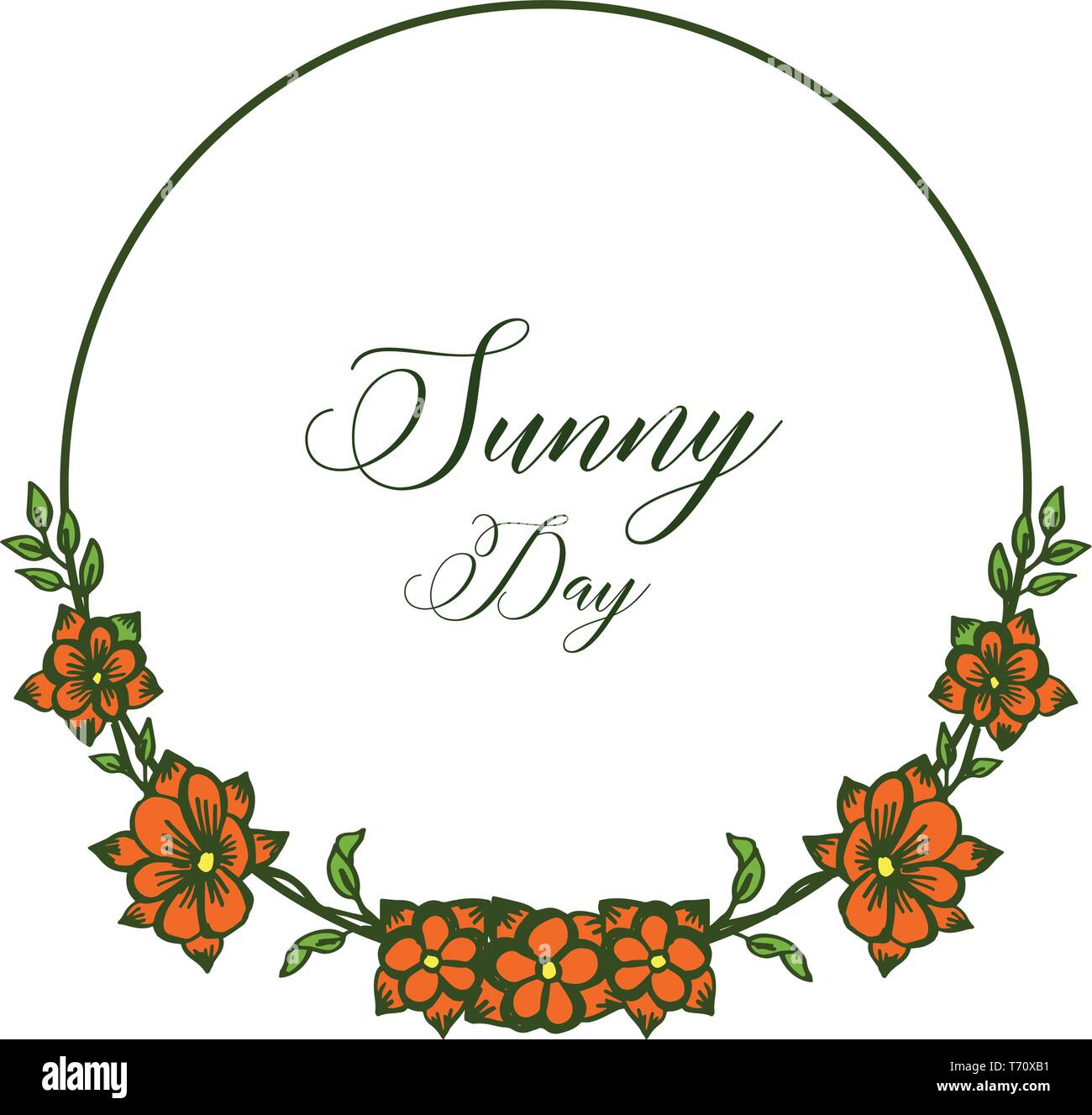 Vector illustration bright flower frame for invitation sunny day hand ...