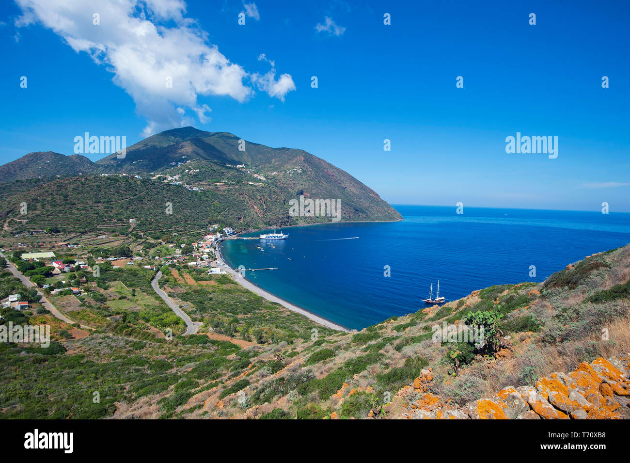 View on Filicudi village, Filicudi, Aeolian islands, Sicily, Italy ...