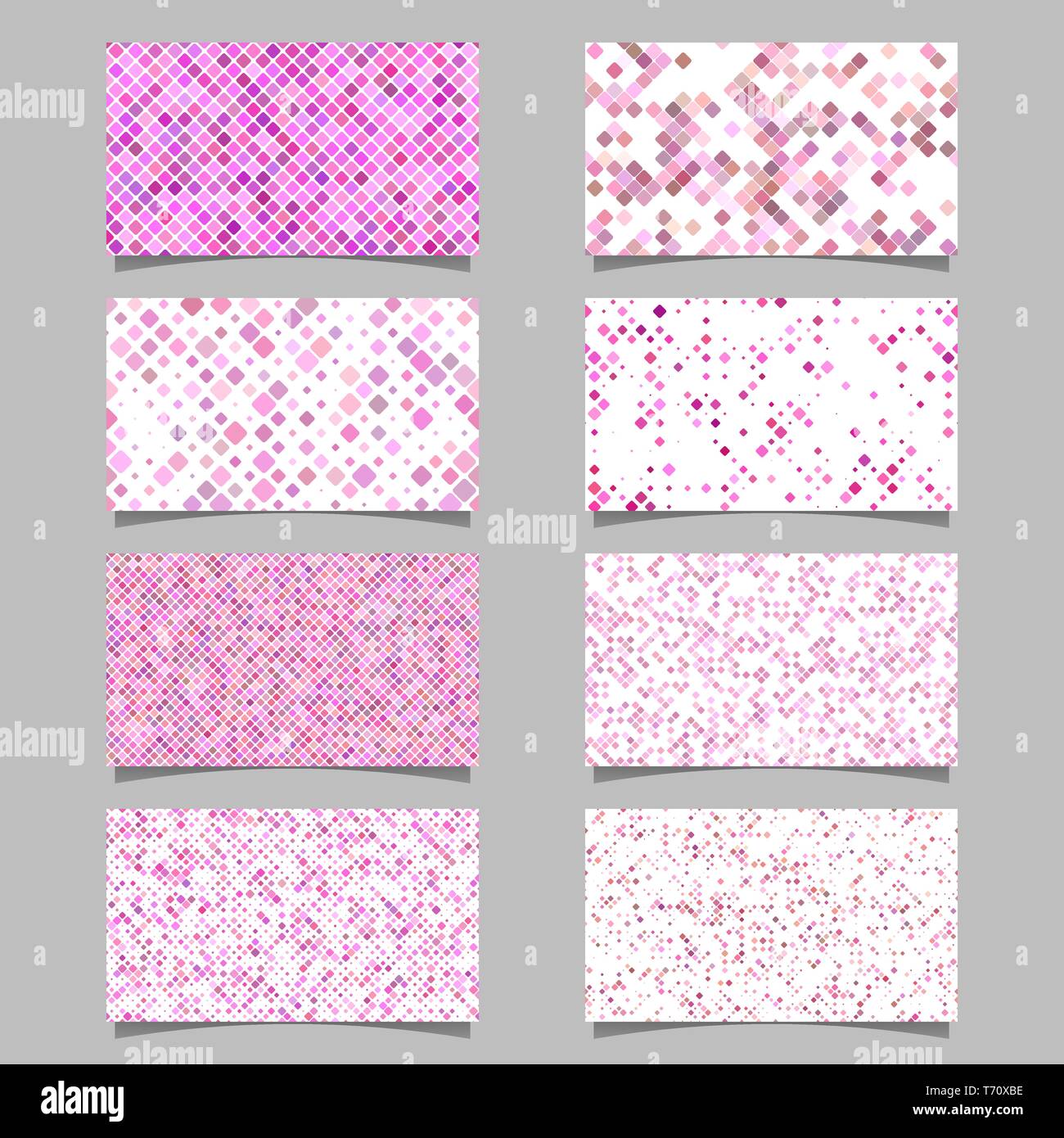 Abstract diagonal square pattern mosaic card background template set Stock Vector Image & Art ...